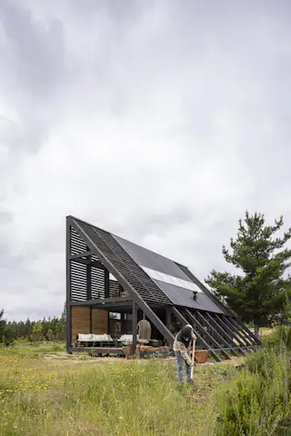 Photo 4 of 15 in A Wedge-Shaped Cabin Braces for Wind on the Chilean ...