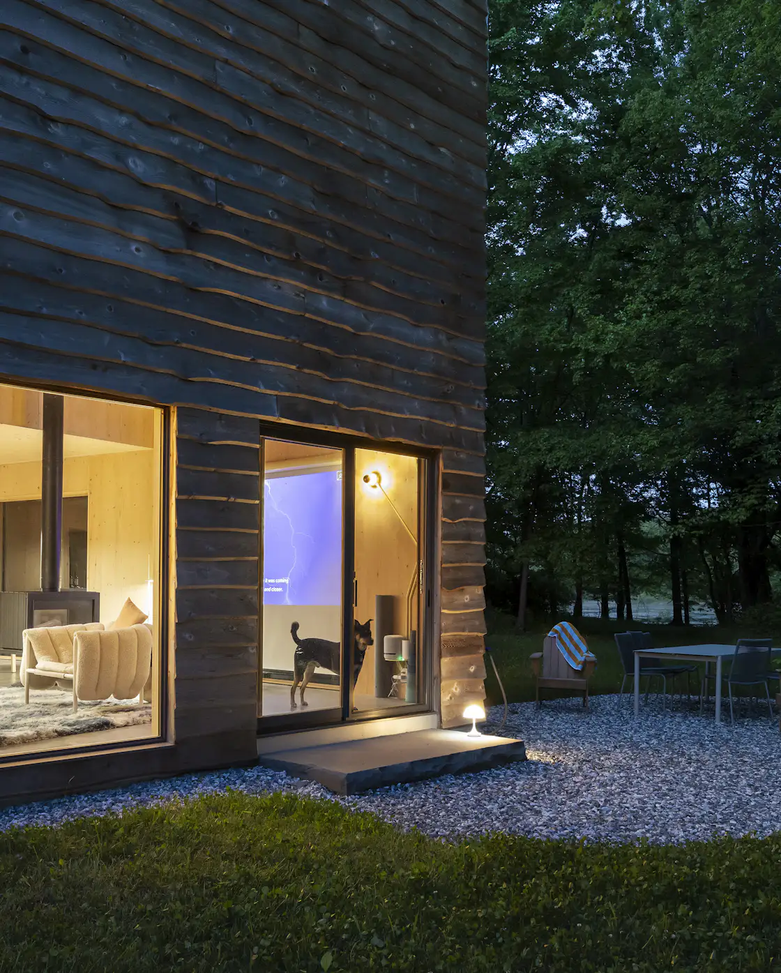 Photo 5 of 13 in Live-Edge Siding Covers This Prefab Cabin in Upstate ...