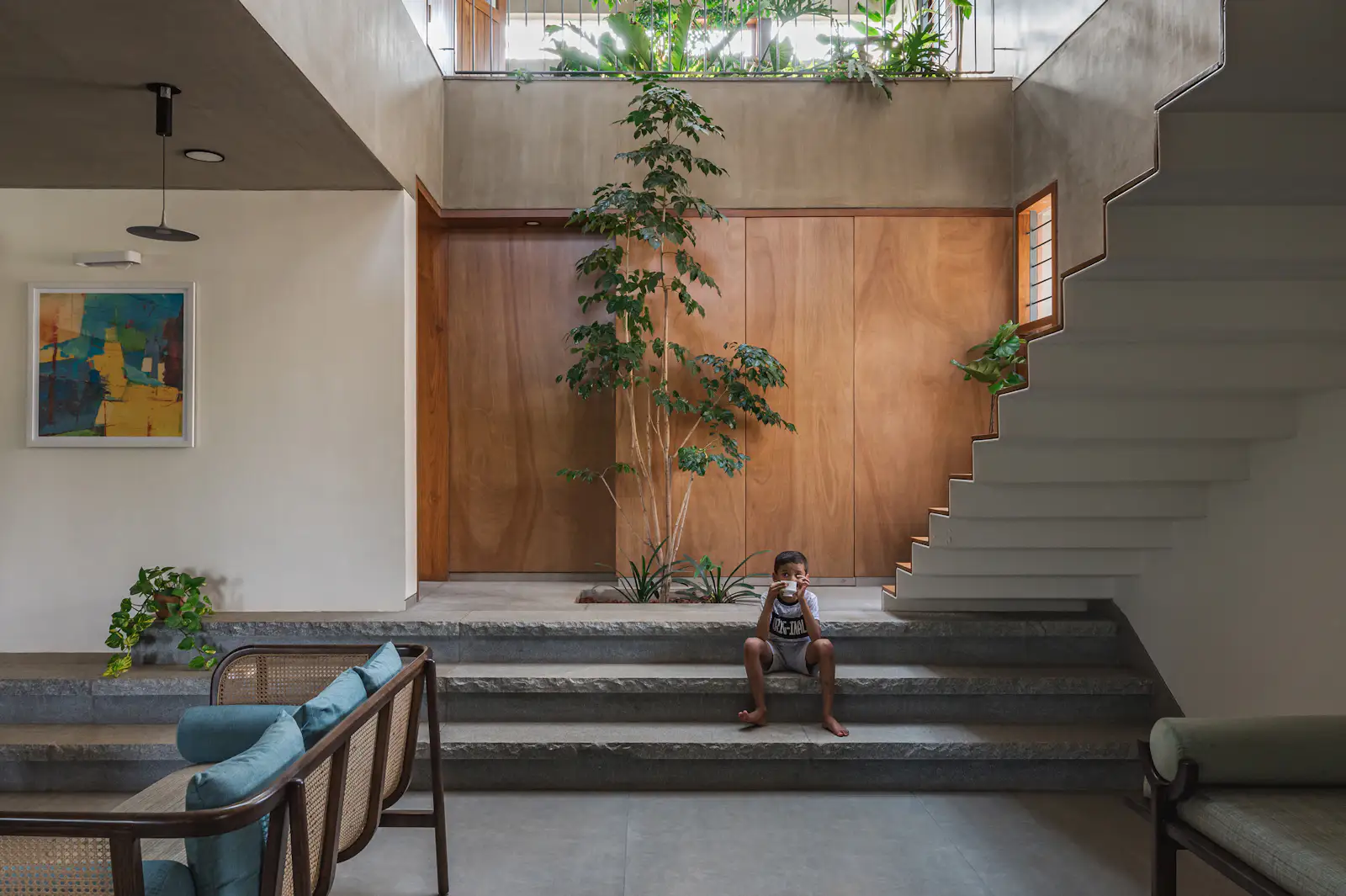 Photo 5 of 20 in The Skylight Steals the Show at This Vertical Concrete ...