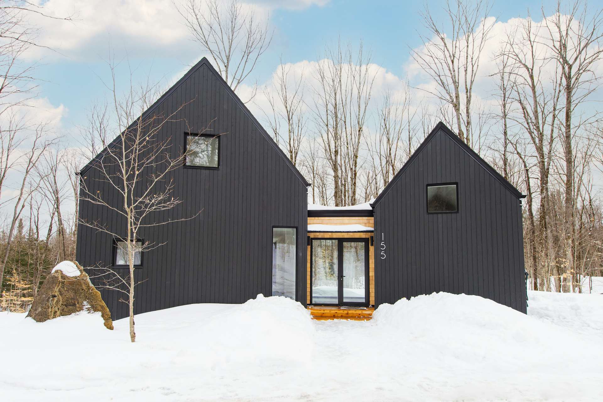 Photo 1 of 50 in In Quebec, a Pair of Black Gables Form a Scandinavian ...